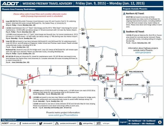 ADOT planned road closures could make for 'rough weekend' - Arizona's ...